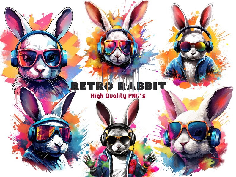 Gaming Rabbit DJ 8x PNG File - PNG File - Digital Download - Graffiti ...