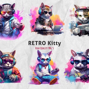 Kitty 6x PNG File - PNG File - Digital Download - Graffiti Retro Gaming ...