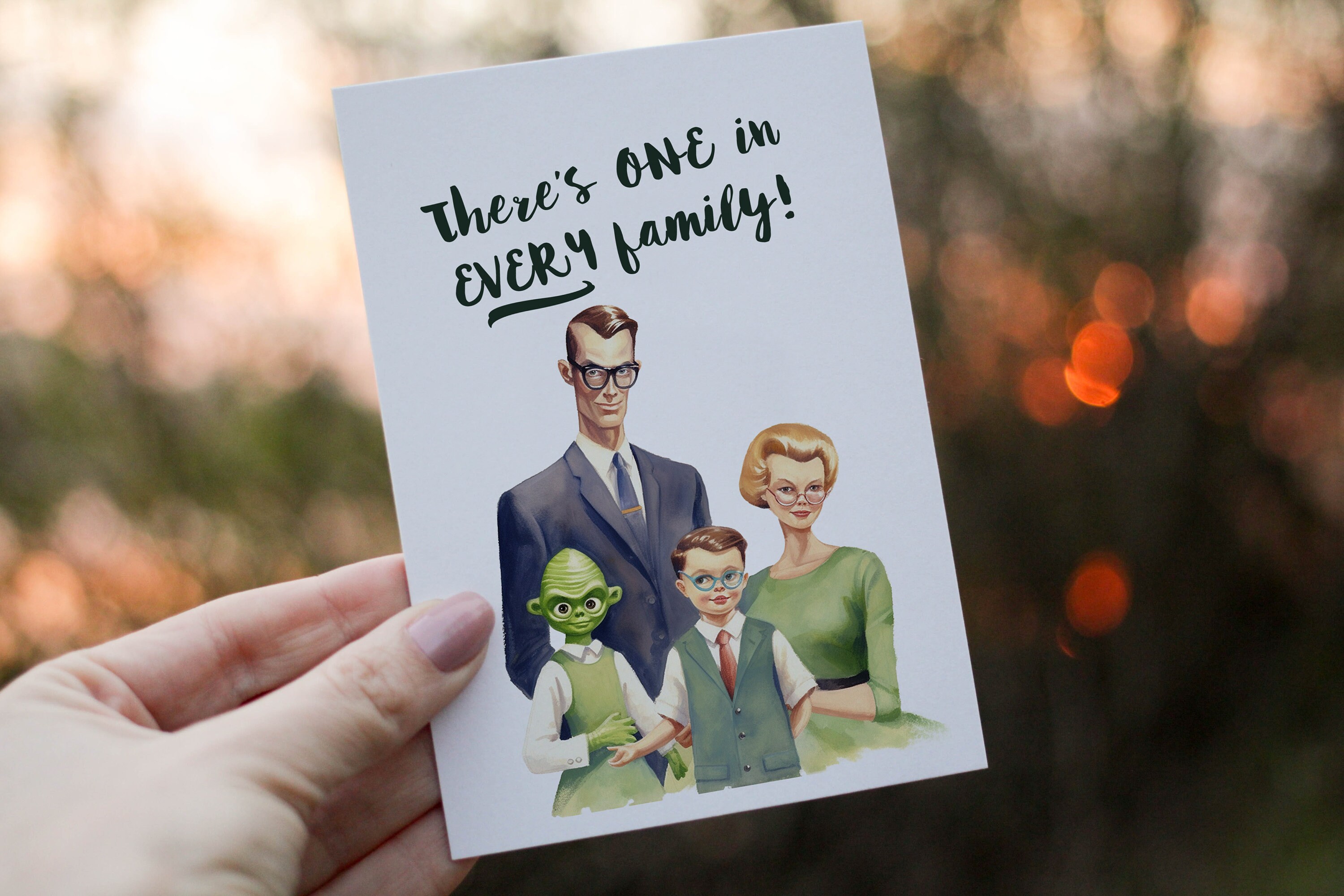 Quirky Alien Family Clip Art Set for Unique Greeting Cards, Commercial ...