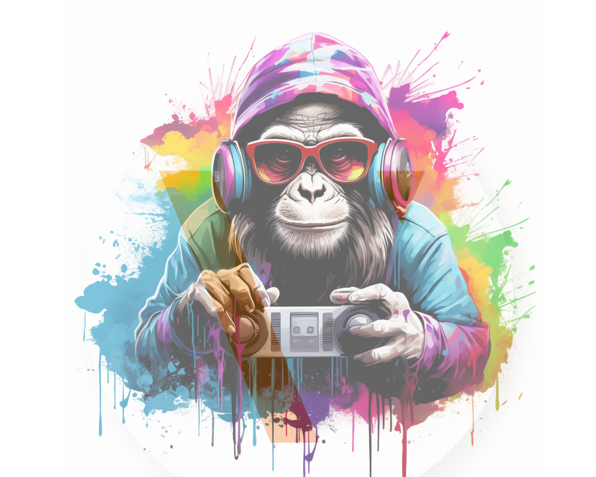 Gaming Monkey 10x PNG File PNG File Digital Download Graffiti Retro ...
