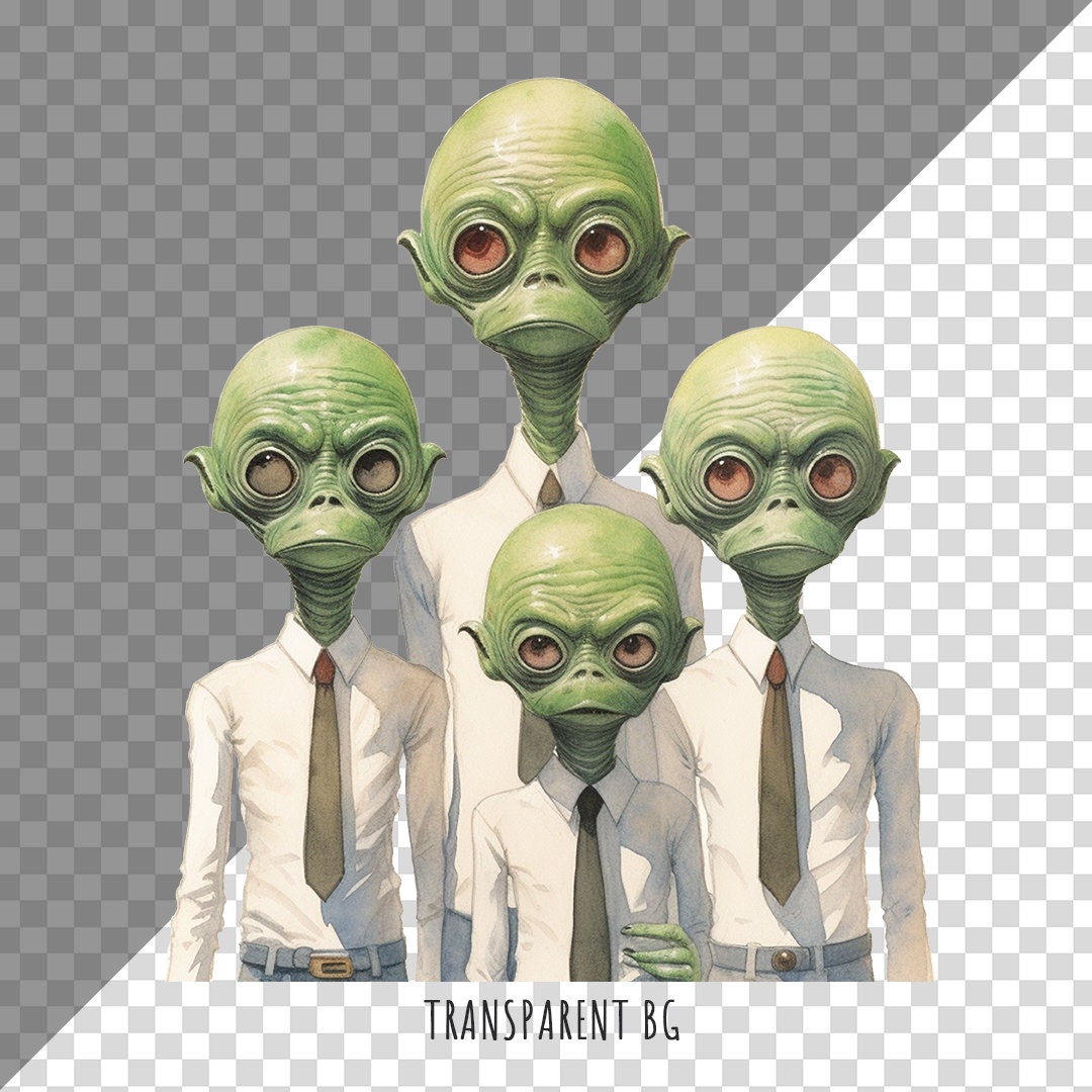 Quirky Alien Family Clip Art Set for Unique Greeting Cards, Commercial ...