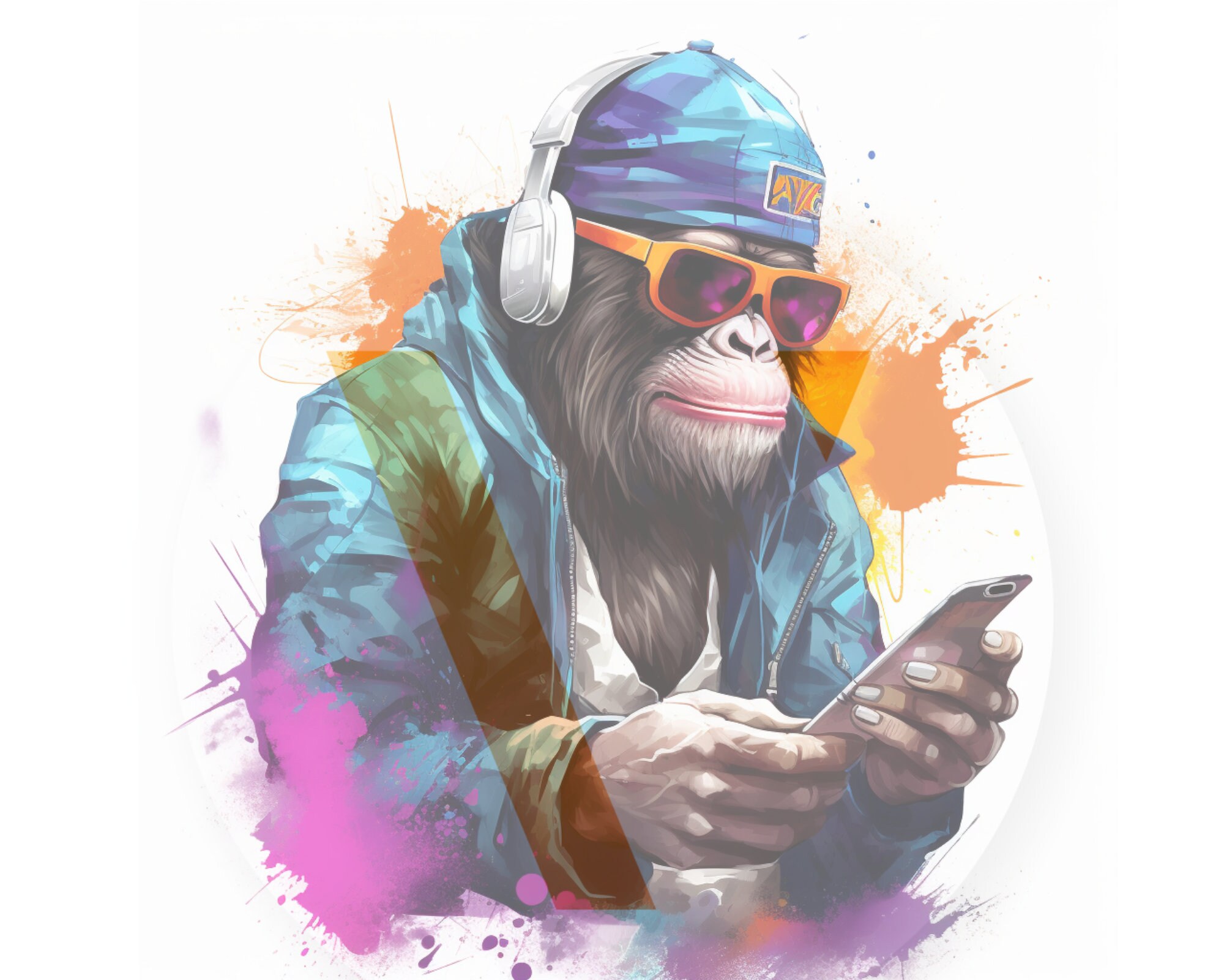 Gaming Monkey 10x PNG File PNG File Digital Download Graffiti Retro ...