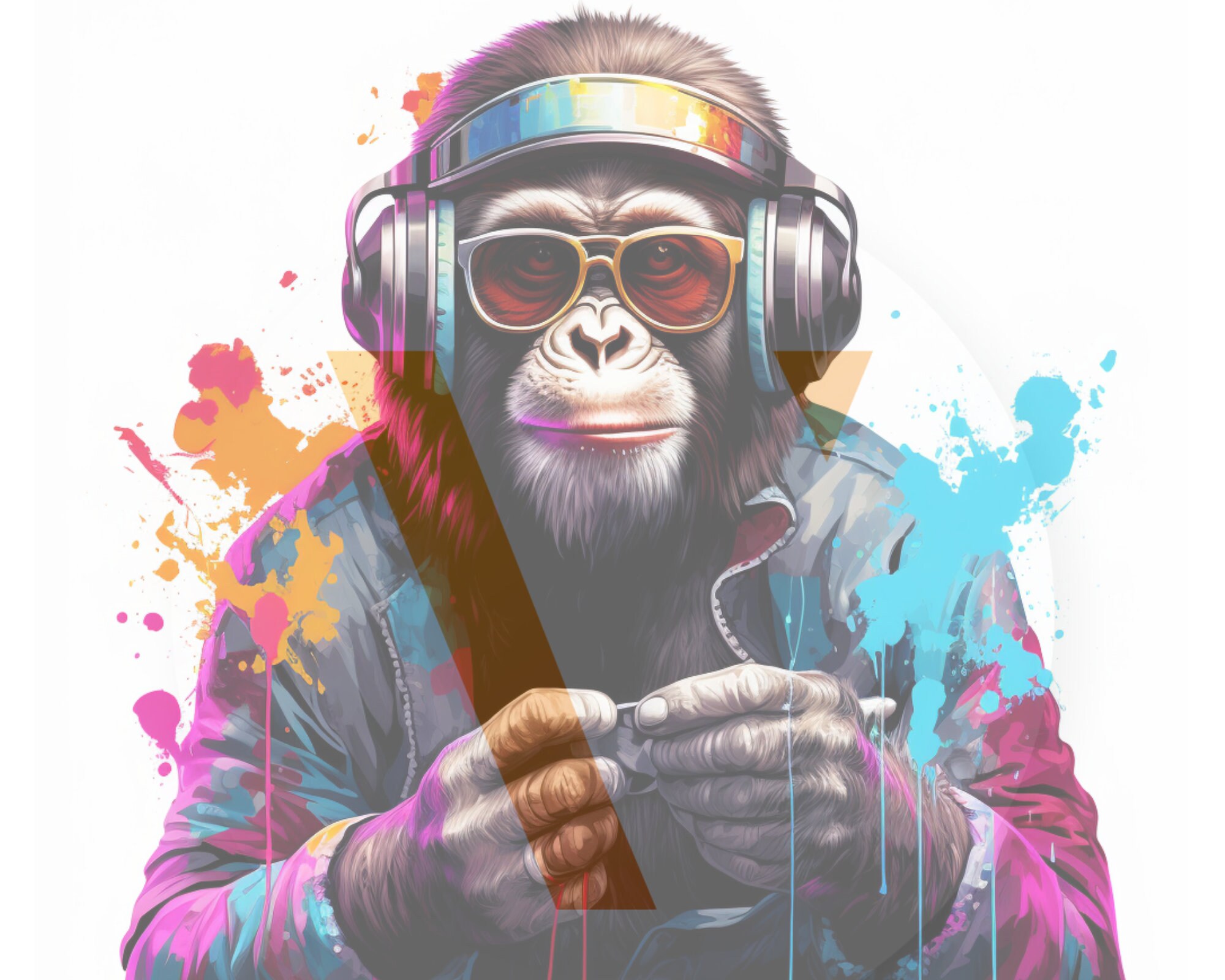 Gaming Monkey 10x PNG File - PNG File - Digital Download - Graffiti ...