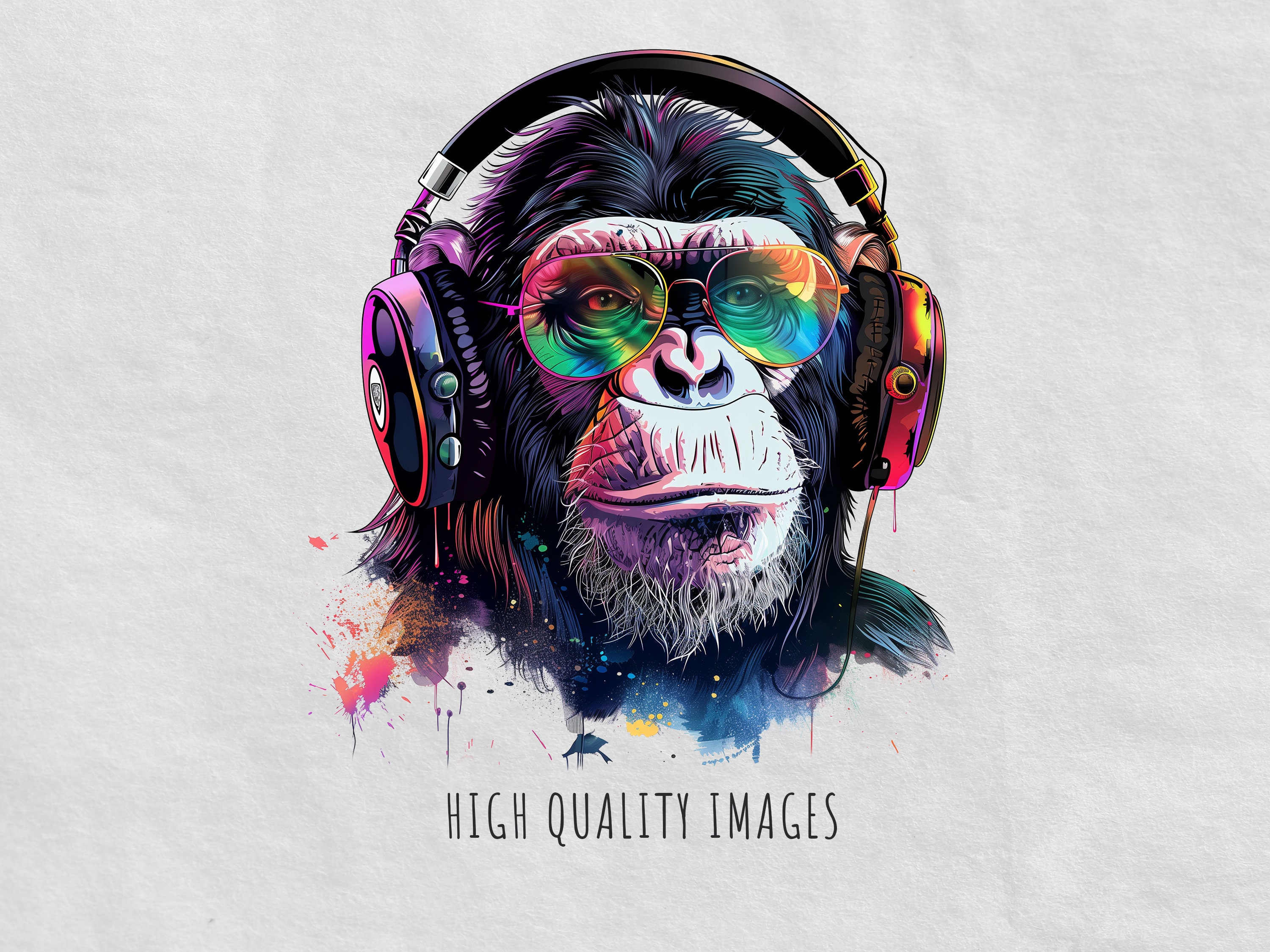 Graffiti Gaming Monkey PNG Bundle - 8 Digital Files - Retro Gorilla ...
