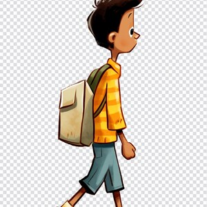 2D Character Animated Walk Cycle Boy Walking PNG Looping Alpha Mov File ...