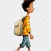 2D Character Animated Walk Cycle Boy Walking PNG Looping Alpha Mov File ...