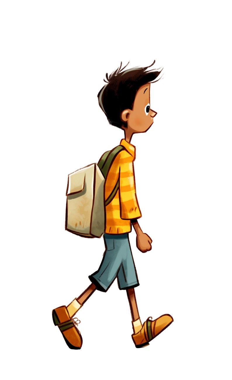 2D Character Animated Walk Cycle Boy Walking PNG Looping Alpha Mov File ...
