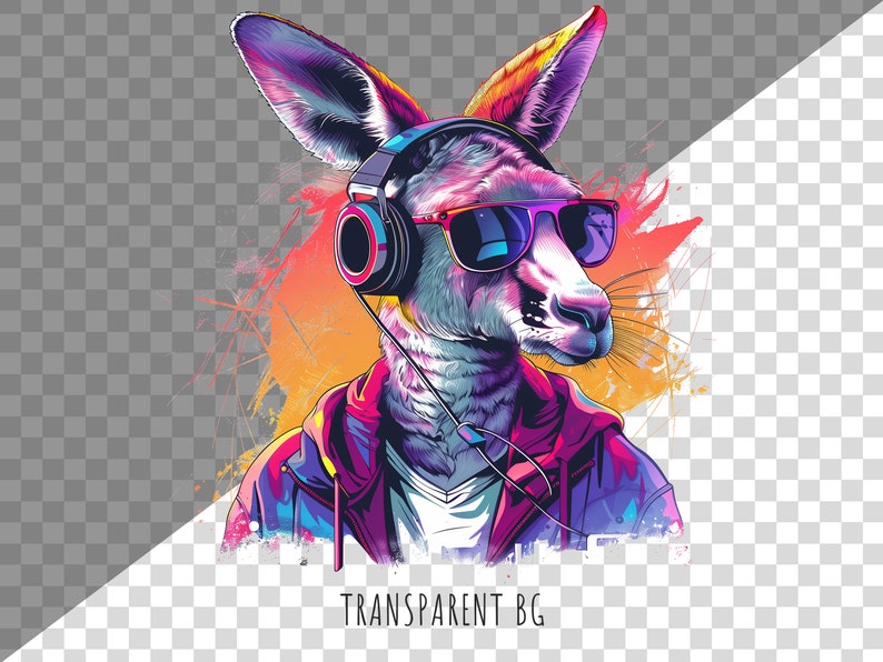 Gaming Australian Kangaroo 6x PNG File Digital Download Graffiti Retro ...