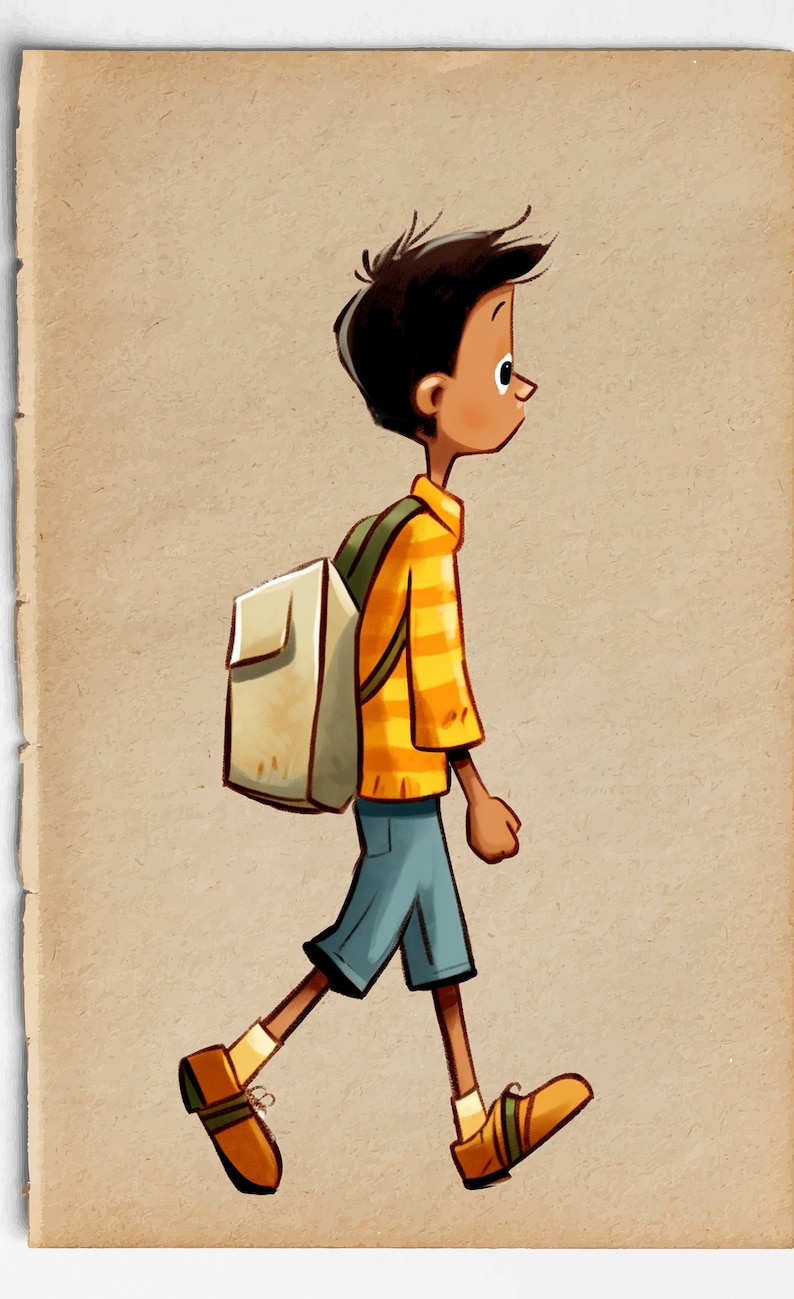 2D Character Animated Walk Cycle Boy Walking PNG Looping Alpha Mov File ...