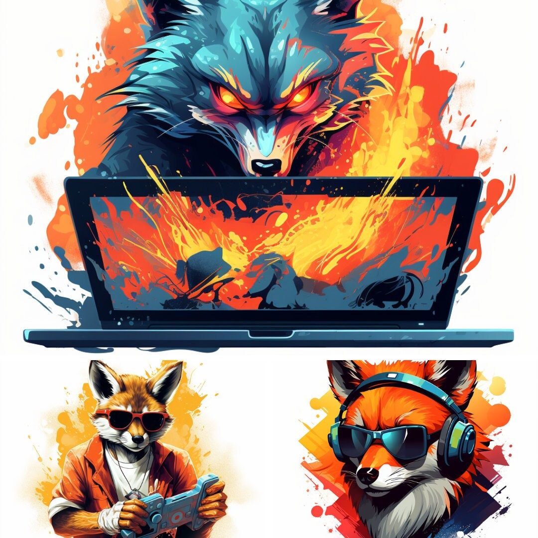 Gamer Fox 13x PNG File - PNG File - Digital Download - Graffiti Retro ...