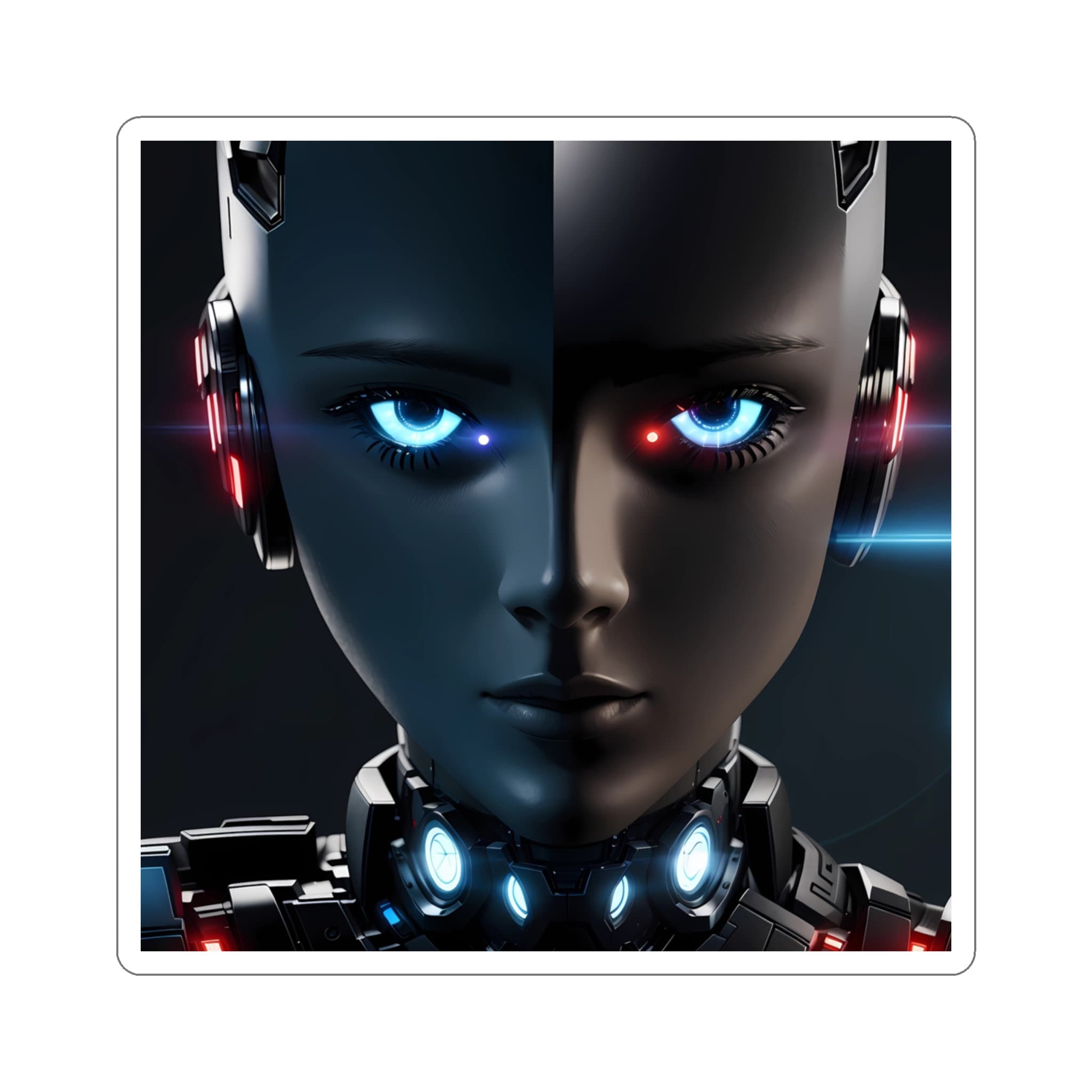 Cyber Girl Die-cut Stickers, Cyborg, Robot, Future, New Design, Limited ...