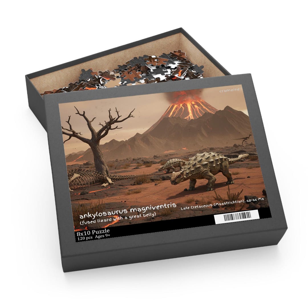 Ankylosaurus Jigsaw Puzzle, Dinosaur Brain Teaser, Glossy Print - Etsy