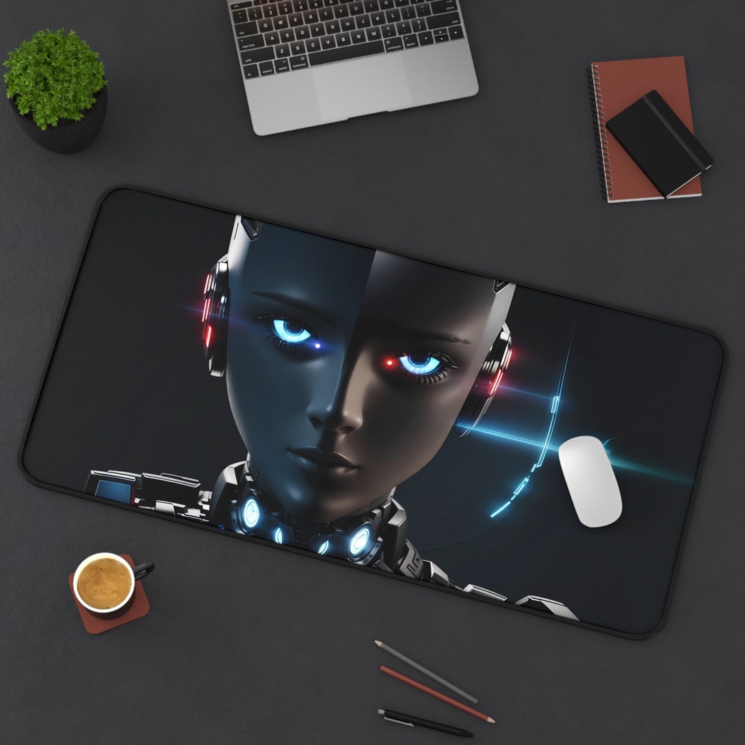 Cyber Girl Desk Mat for Computer, Keyboard and Mouse, Cyber, Punk ...