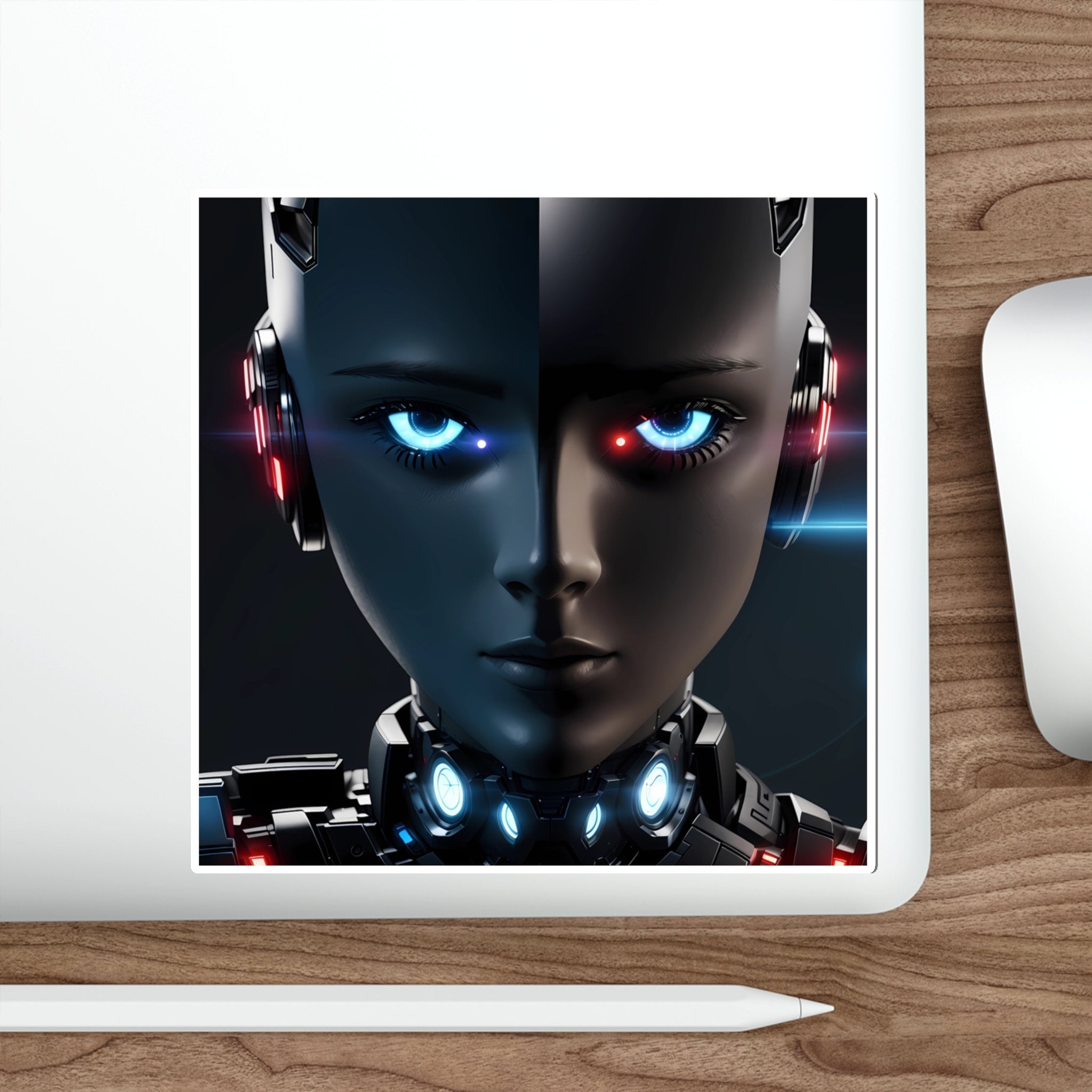 Cyber Girl Die-cut Stickers, Cyborg, Robot, Future, New Design, Limited ...