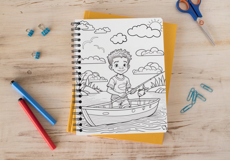 African American Coloring Book-black Boy Coloring Book-activity Book ...