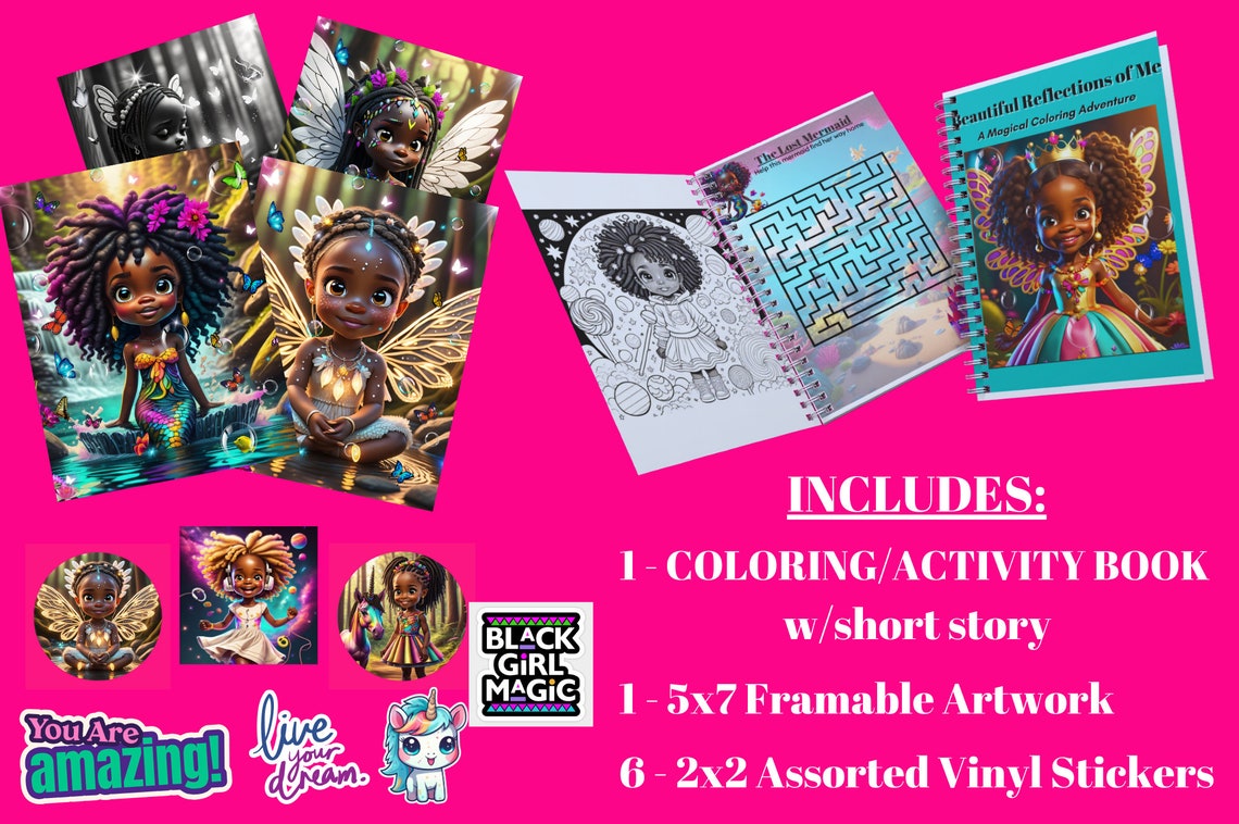 African American Coloring Book-black Girl Coloring Book-busy Book ...