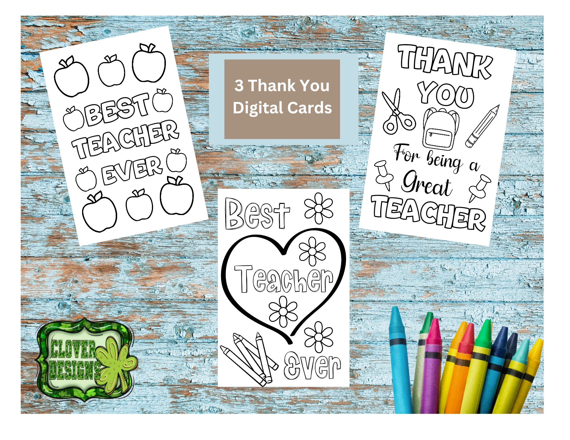 Instant Download Teacher Thank You Coloring Cards/printable Thank You ...