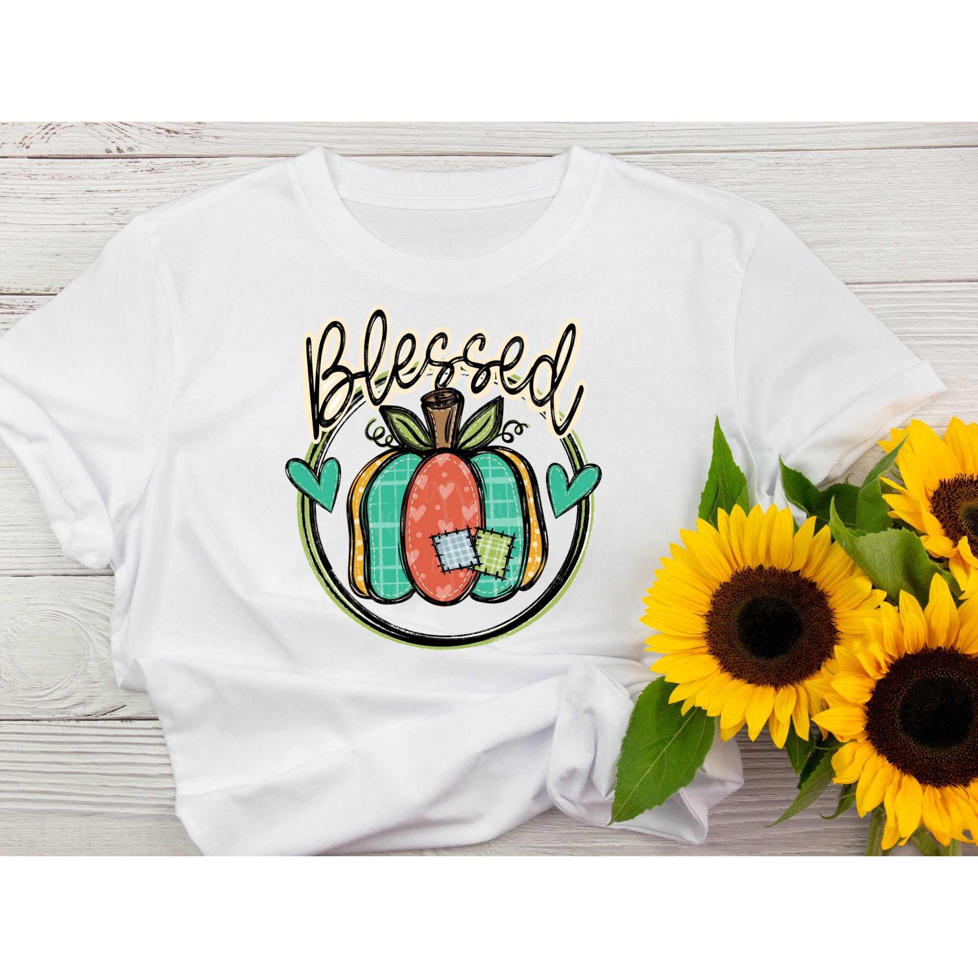 Blessed Pumpkin Png, Sublimation Design, Fall Png, Hand Drawn Png ...