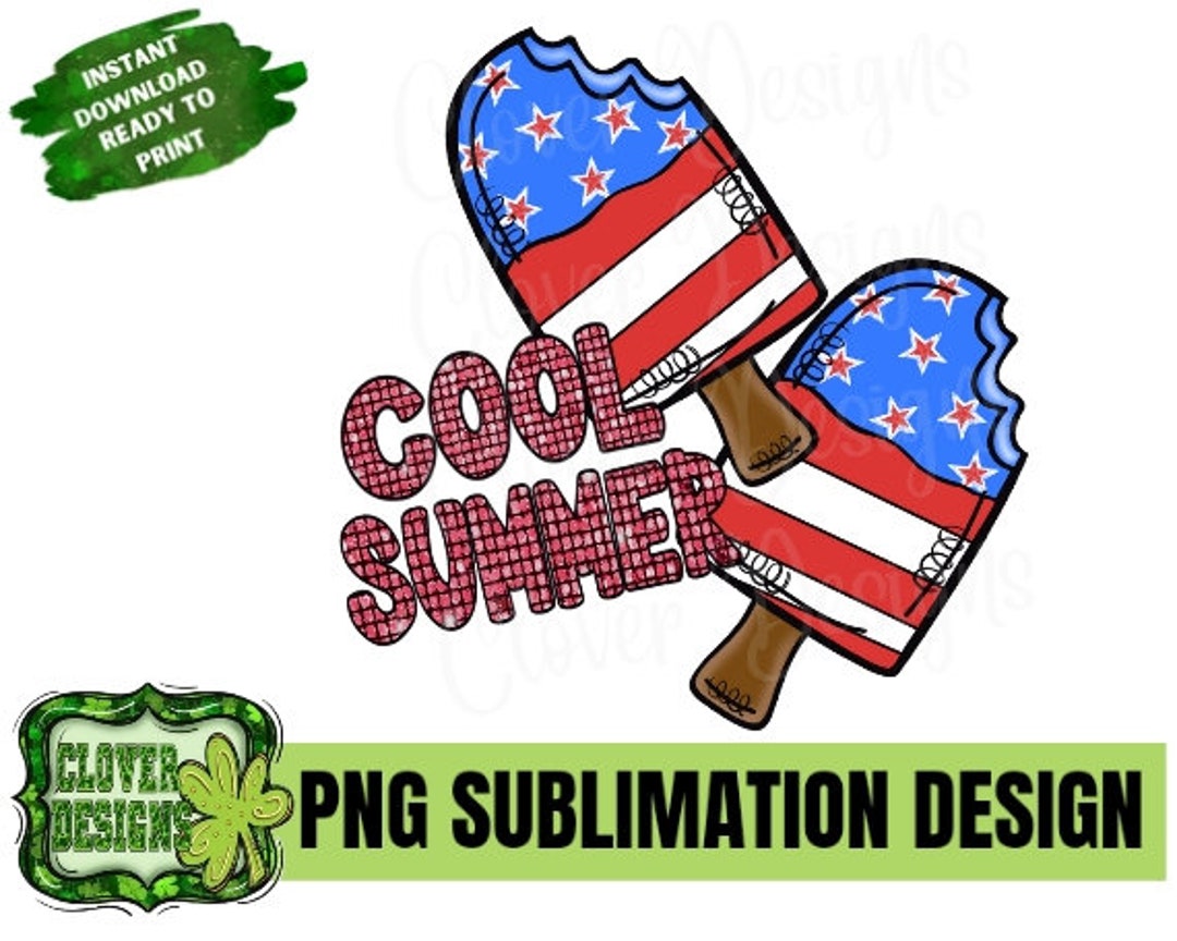 Cool Summer Ice Cream Popsicle Kids Hand Drawn Digital Download ...