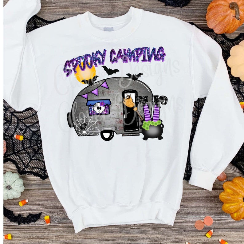 Spooky Halloween Camping PNG, Witch Camper Sublimation Design (digital ...