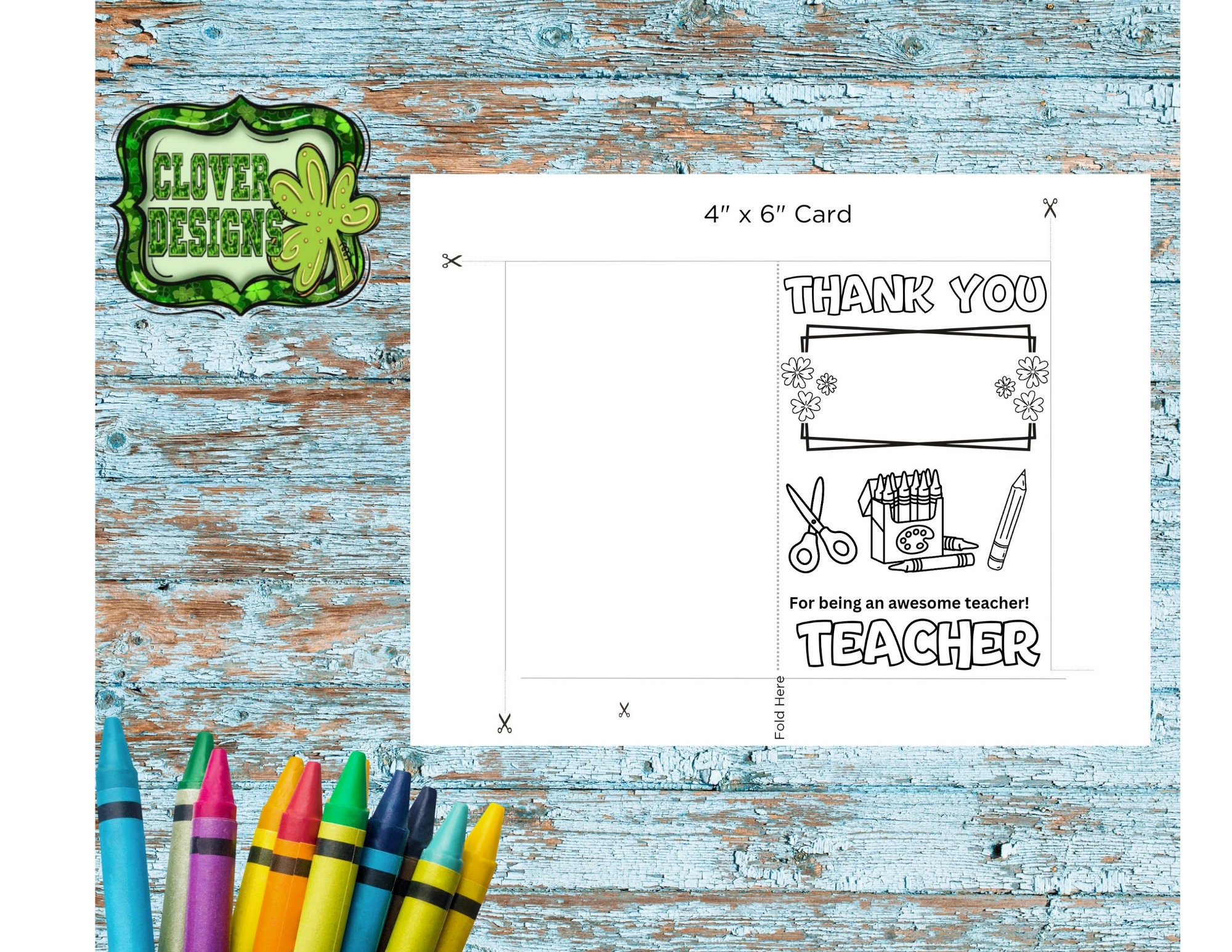Instant Download Thank You Teacher Coloring Card/printable Thank You ...