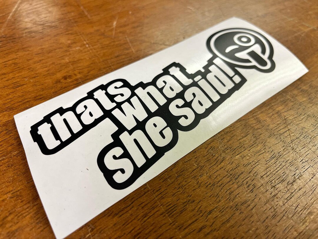 That's What She Said Vinyl Sticker Decal Funny Custom Decal-car Decal ...