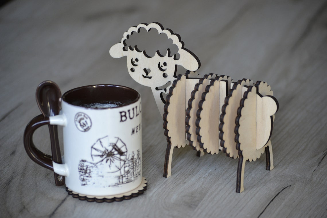 Adorable Lamb Coaster Files - DIY Baby Sheep Gift - Table Mats & Pads ...