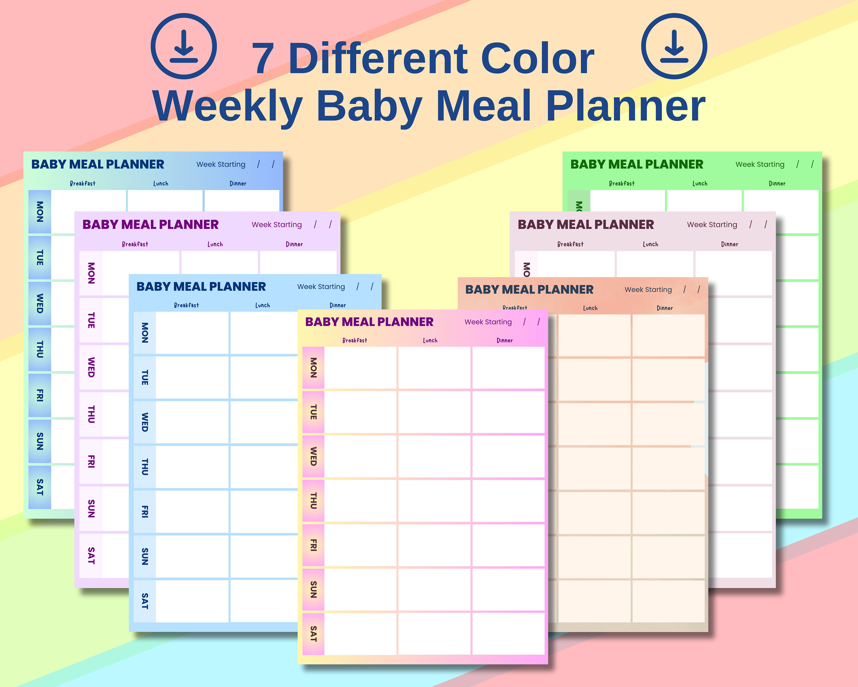 Baby Meal Planner Printable Baby Led Weaning Planner Baby Food Tracker ...