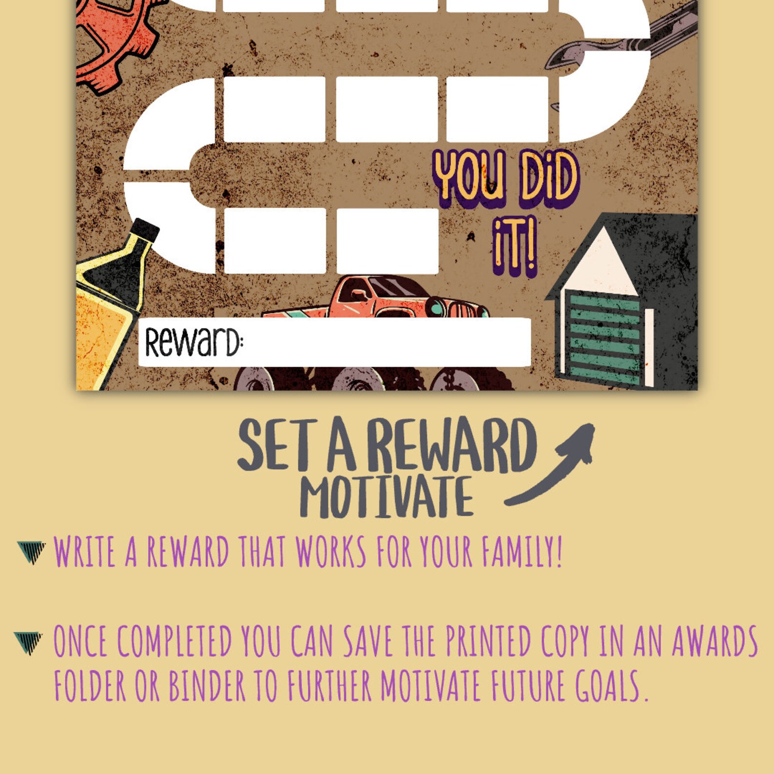 Monster Truck Reward Chart Behavior Chart Reading Chart Kids Chore ...