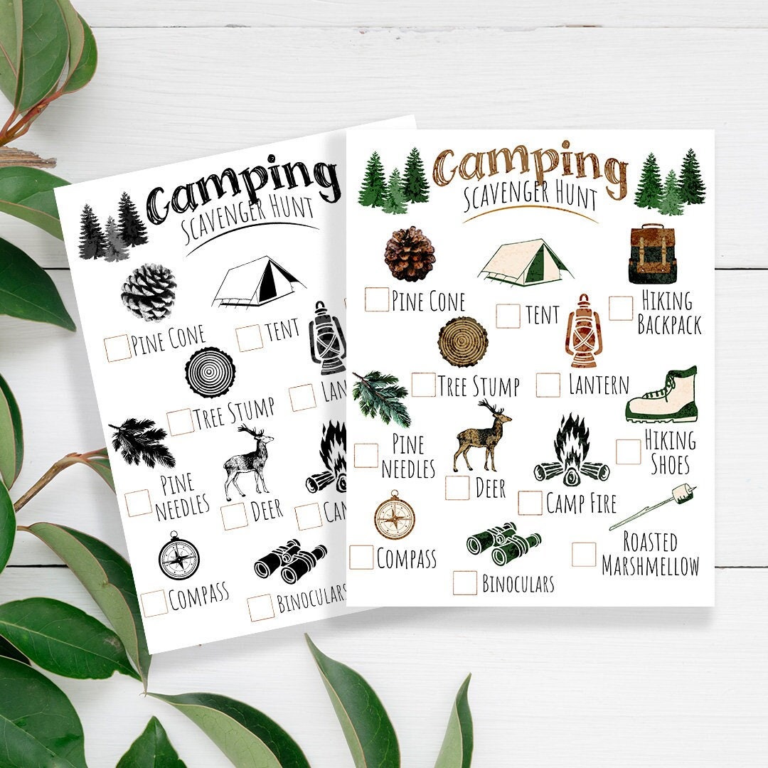 Camping Scavenger Hunt, Kids Printable, Summer Activity for Kids ...
