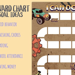 Monster Truck Reward Chart Behavior Chart Reading Chart - Etsy