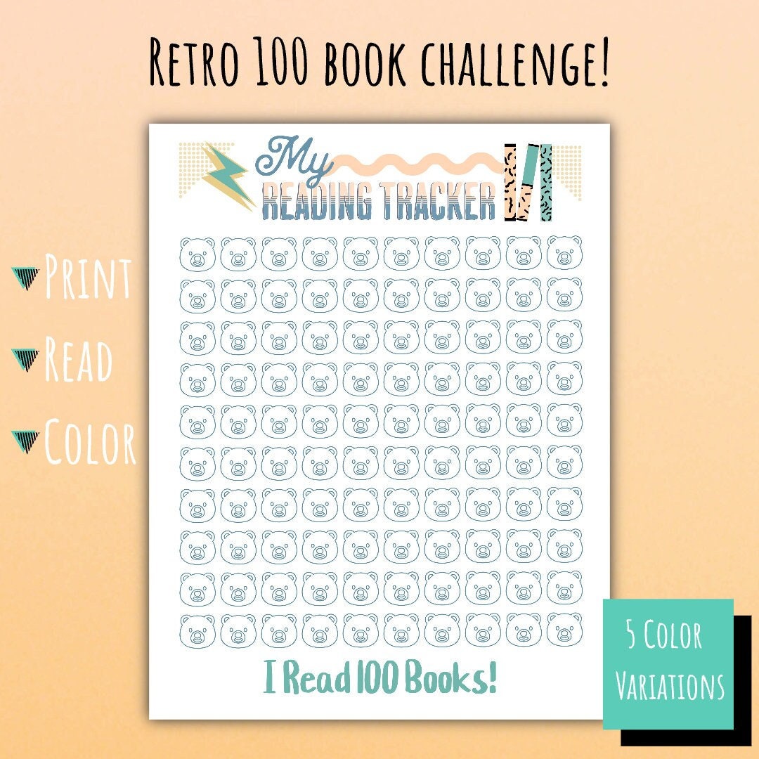 Retro Kids Printable Reading Chart Bear Reward Chart Homeschool Reading ...