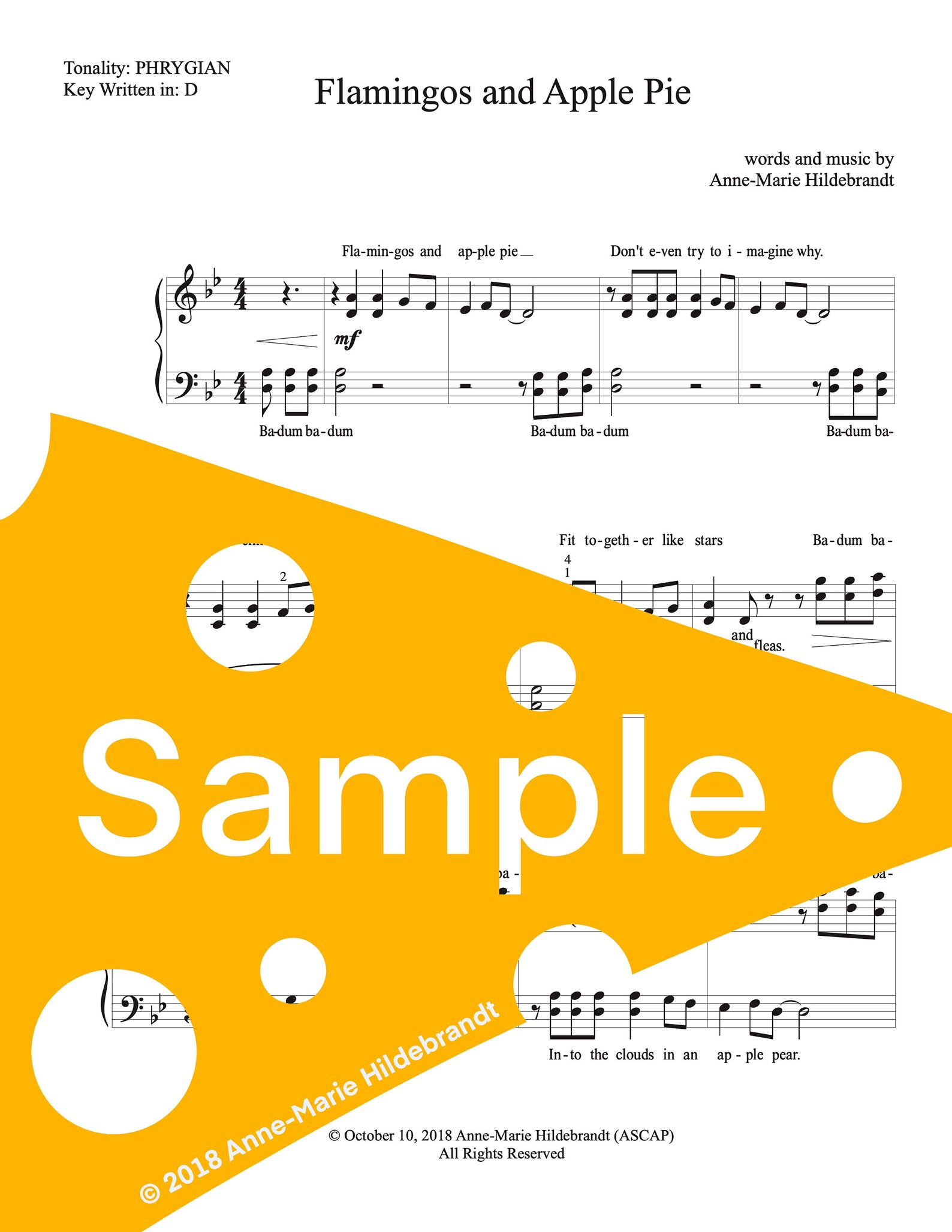 Flamingos and Apple Pie- Late Beginner Piano Music - Etsy