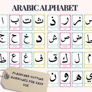 Kids Arabic Alphabet Number Modern Flashcards Printables, Educational ...