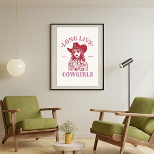 Western Disco Space Boots Cowgirl Wall Art, Bundle Pink Red Howdy ...