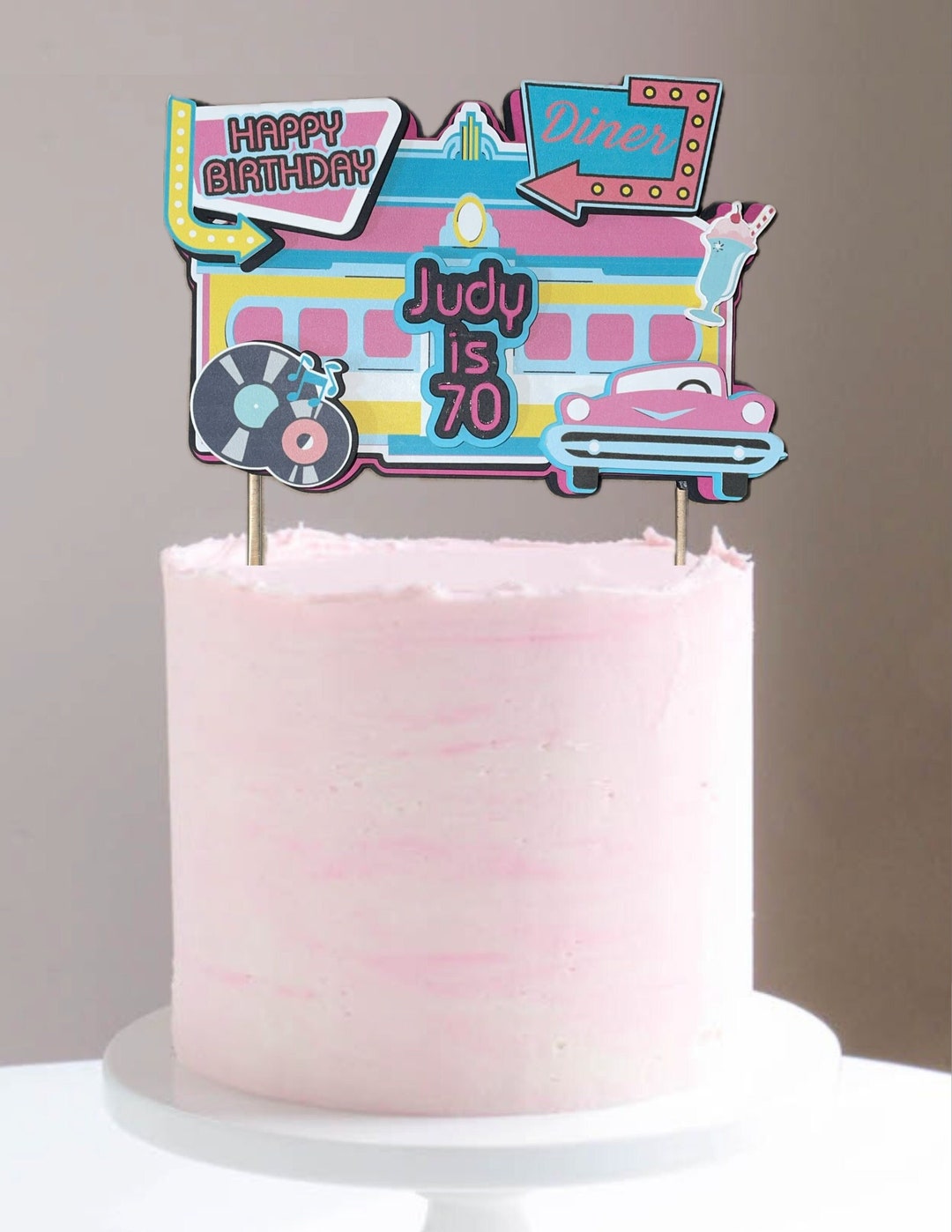 Retro 50's Diner Cake Topper - Etsy