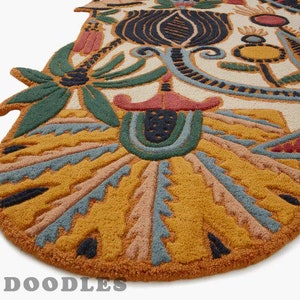 Latest Floral Cut & Loop modern Hand Tufted Rug Made With 100 % Wool ...