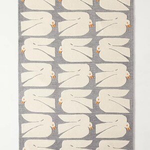 Flock Rug Bird Hand Tufted Rug Made With Wool - Etsy