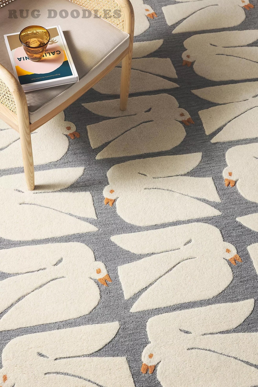 Flock Rug Bird Hand Tufted Rug Made With Wool - Etsy