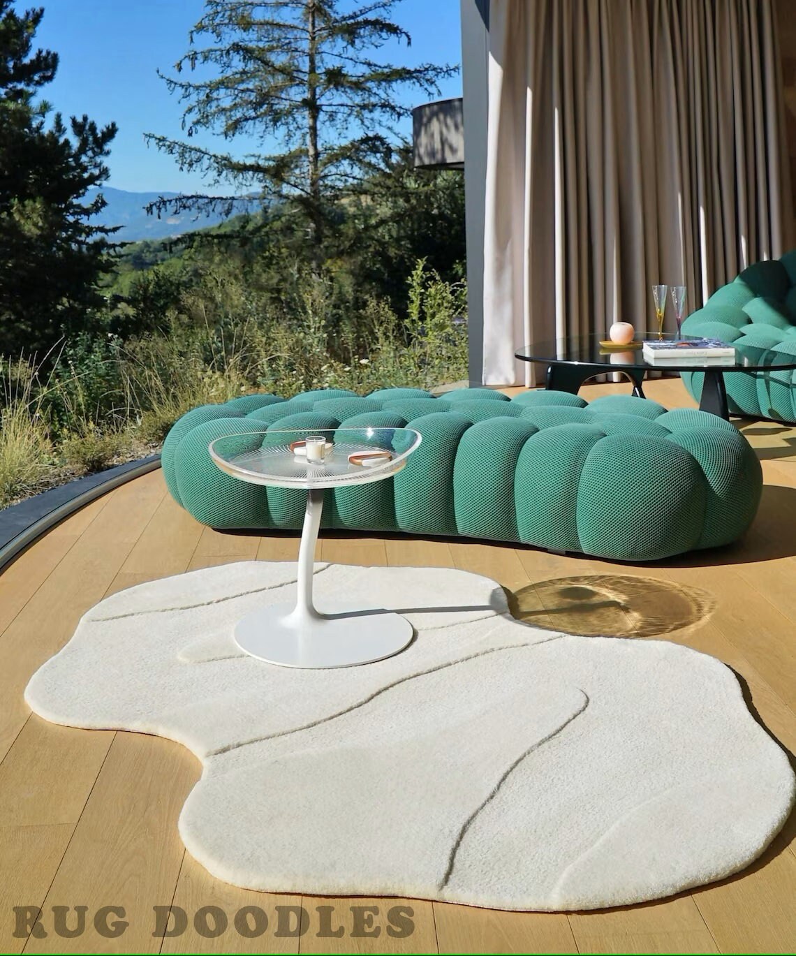 Spike Wave Irregular Modern Rug High & Low Pile-hand Tufted Rug Made ...