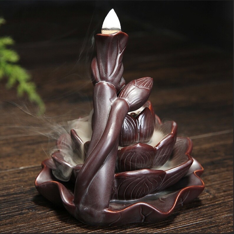 Incense Holder Flower Ceramic Backflow Cone Incense Holder Burner for ...