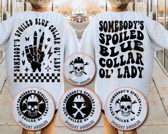 Blue Collar Ol' Lady Png Svg, Funny Blue Collar Wife Svg, Blue Collar ...