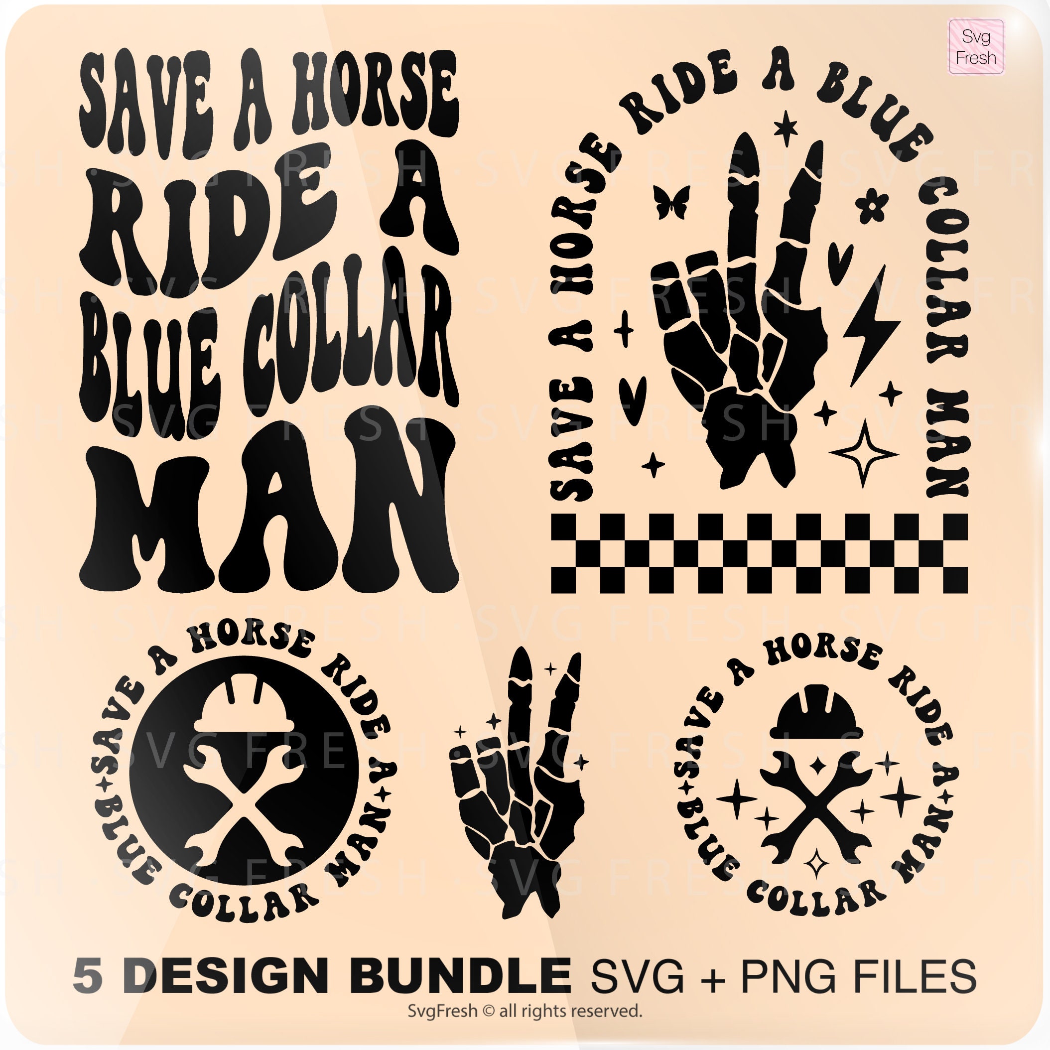 Save A Horse Ride A Blue Collar Man Svg, Blue Collar Svg, Wives Club ...