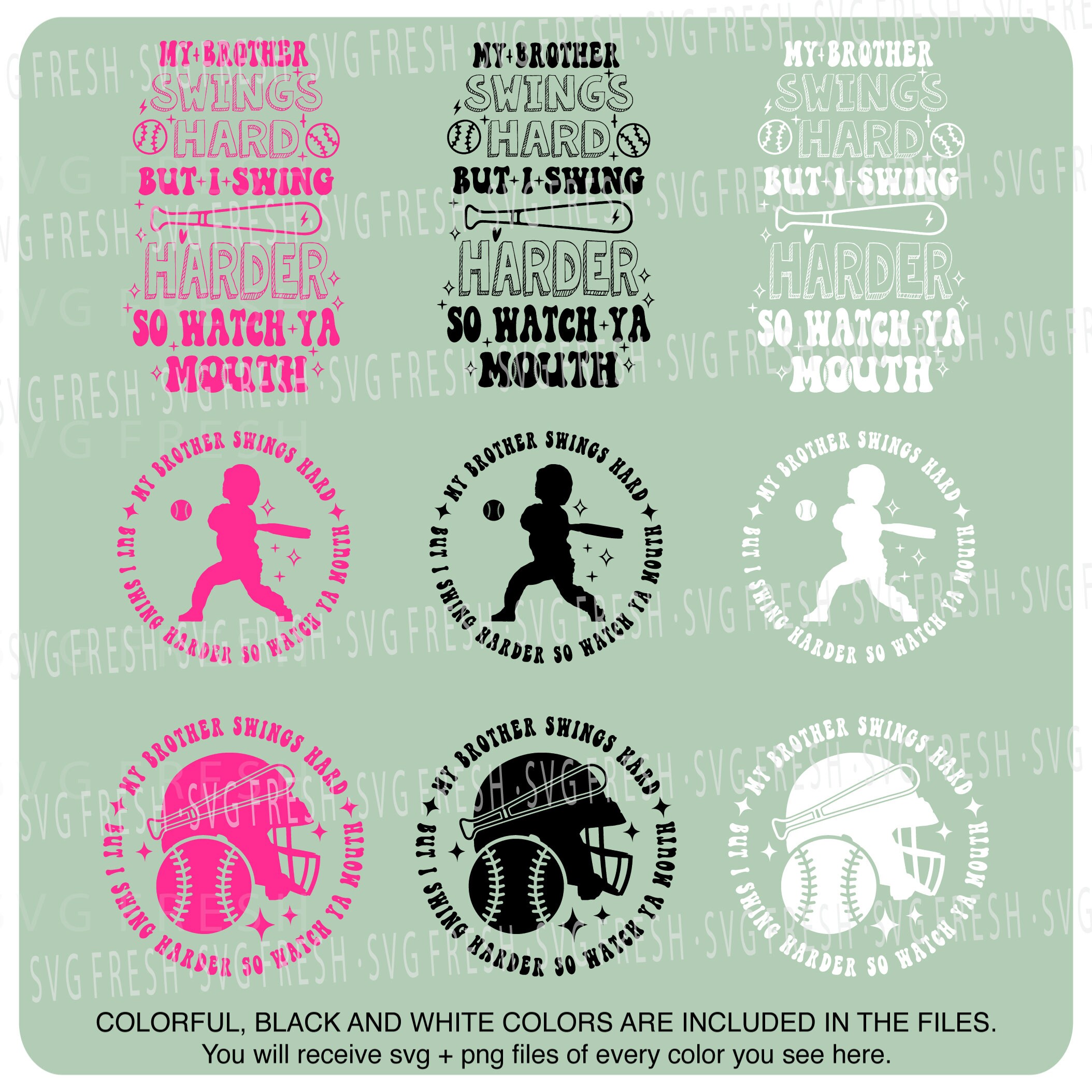 Funny Baseball Brother Png Svg, Softball Quote Svg, Softball Svg ...