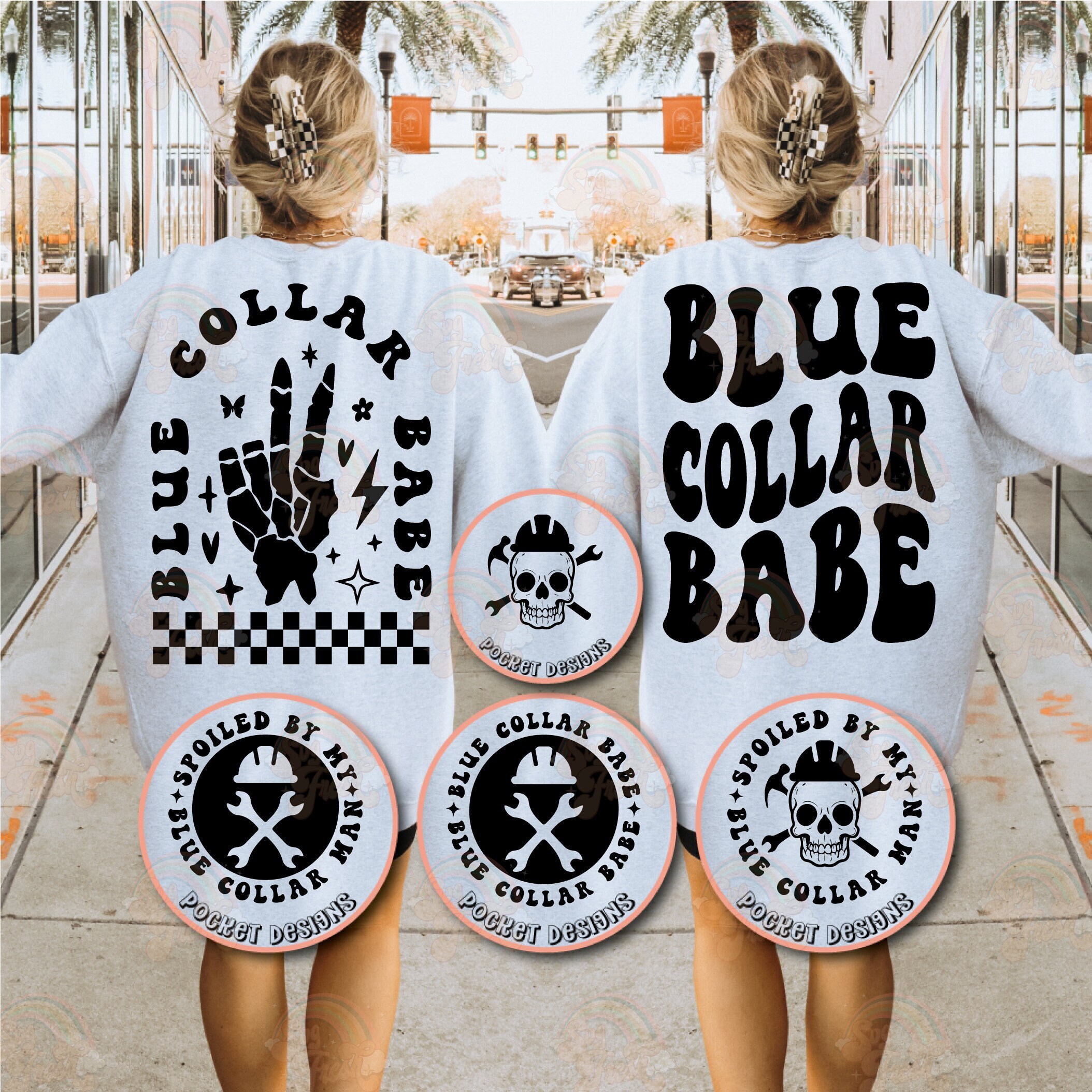 Blue Collar Babe Png Svg, Funny Blue Collar Svg, Blue Collar Design Svg ...