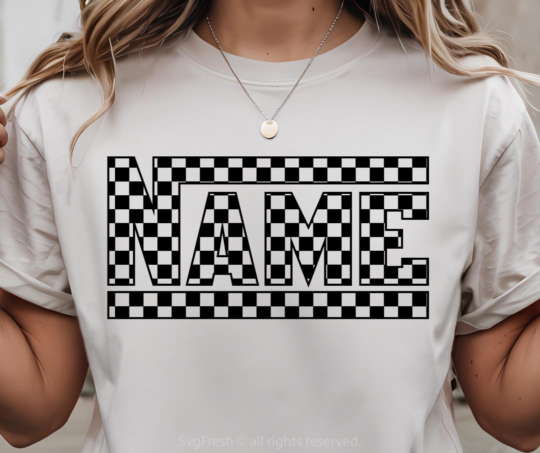 Checkered Custom Letters SVG, Custom Cricut Sublimation File, Custom ...