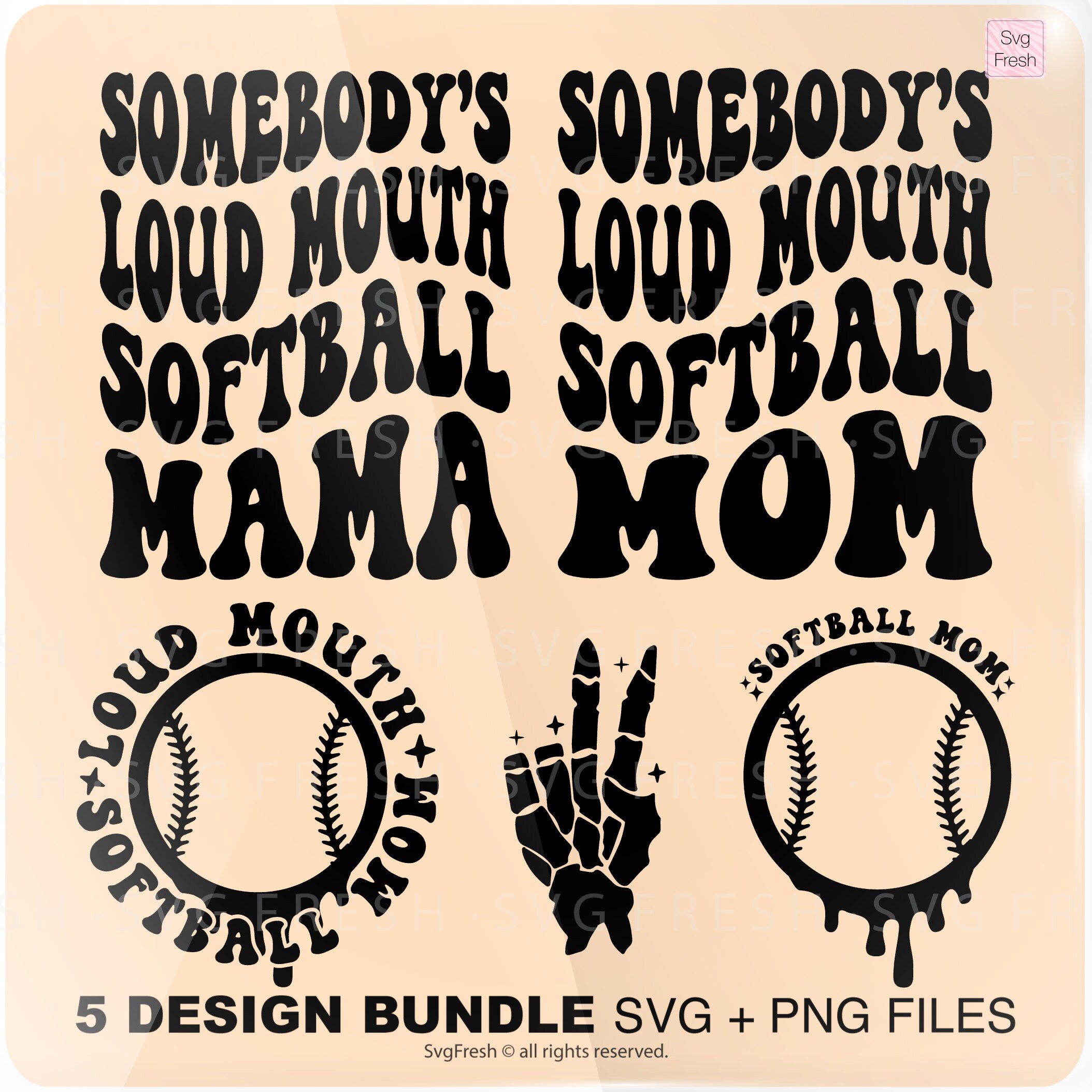 Somebody's Loud Mouth Softball Mom Png Svg, Softball Mama Svg, Funny ...