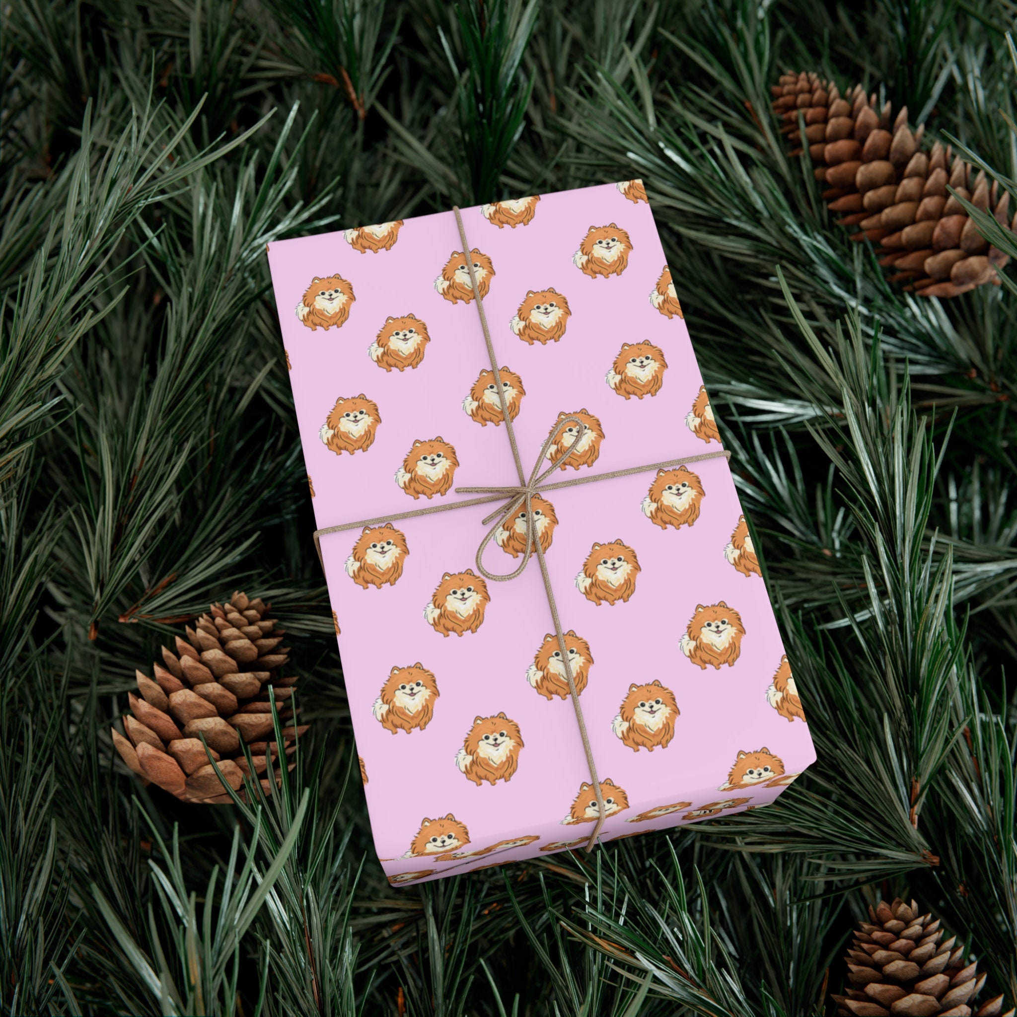 Pomeranian Wrapping Paper Roll Pink, Pomeranian Gifts for Dog Lover ...