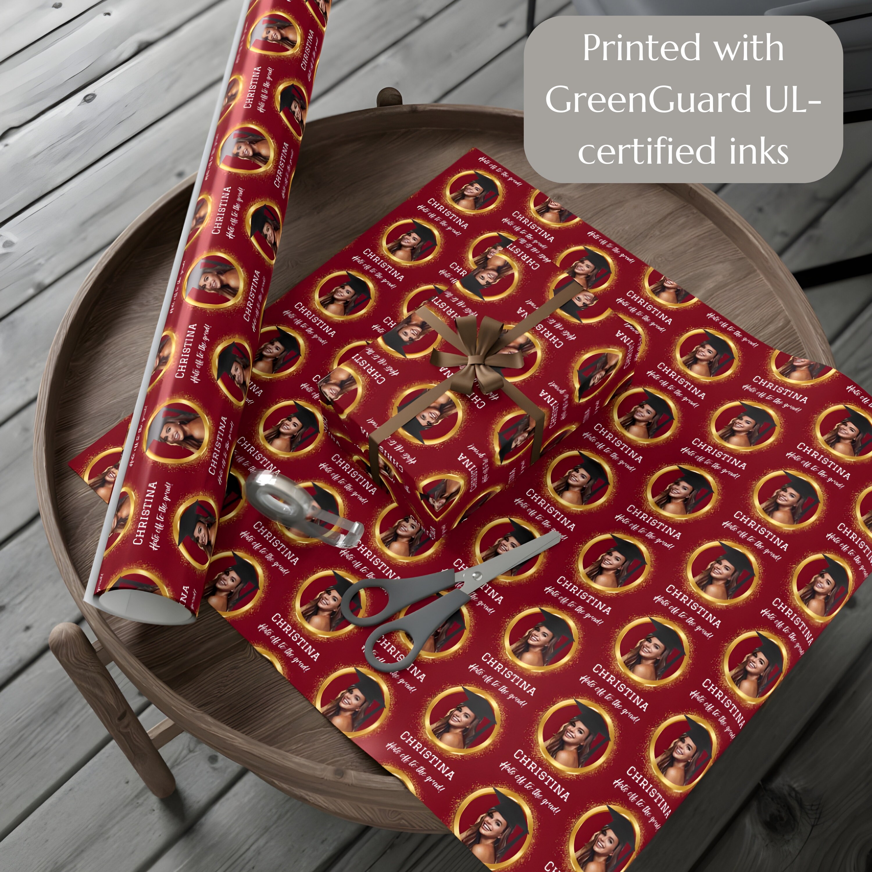 Custom Photo Funny Wrapping Paper Roll, Personalized Birthday Gift Wrap ...