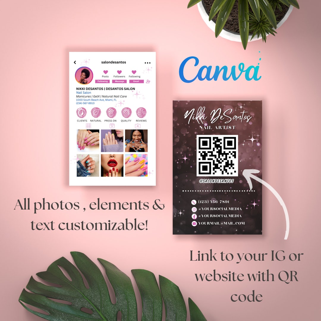 Instagram Business Card QR Code With Logo, Digital Business Card ...